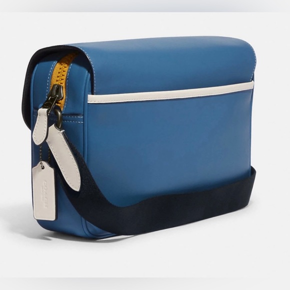 Coach | Bags | Coach Track Blue Crossbody Bag With Coach Stamp Coach ...